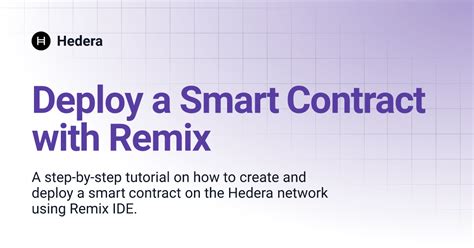 Deploy A Smart Contract With Remix Hedera