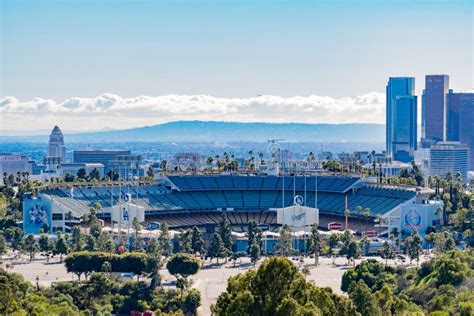 Widok Z Lotu Ptaka Los Angeles Centrum Miasta Z Zachodnim Jeziorem