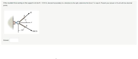 Solved If The Resultant Force Acting On The Support Is To Be