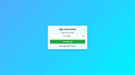 Webdevelopment Javascript Html Css Agecalculator Coding Frontend