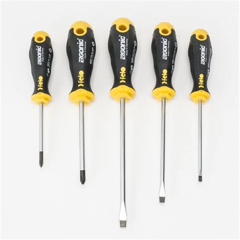 Felo Ergonic 5 Piece Slotted And Phillips Screwdriver Set