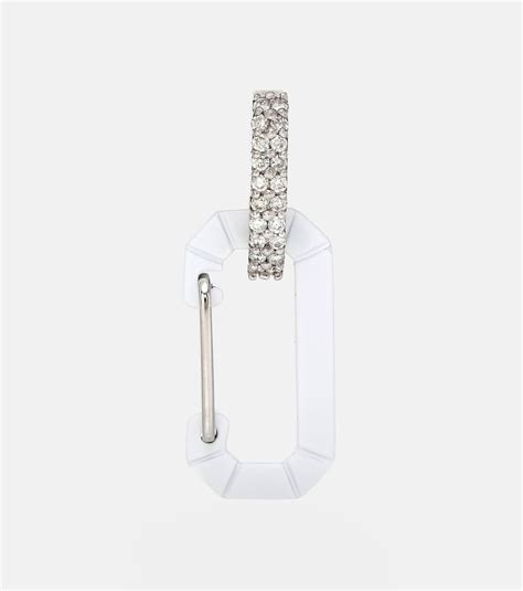 Chiara Small 18kt Gold And Silver Single Earring With Diamonds In White Eera Mytheresa