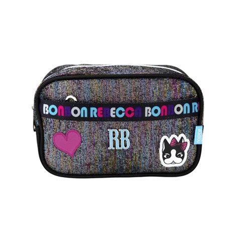 Estojo Escolar Brilhante Preto Rebecca Bonbon Shopee Brasil