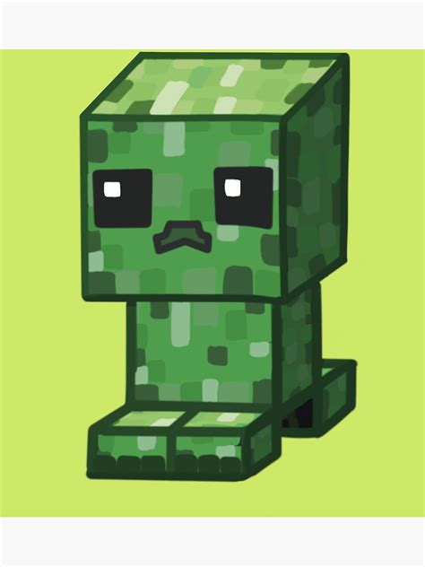 Cute Minecraft Creeper Poster For Sale By Boscioguidena Redbubble