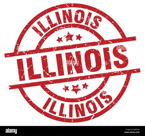 Illinois Red Round Grunge Stamp Stock Vector Image And Art Alamy