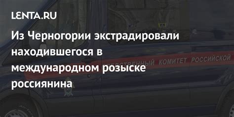 Из Черногории экстрадировали находившегося в международном розыске