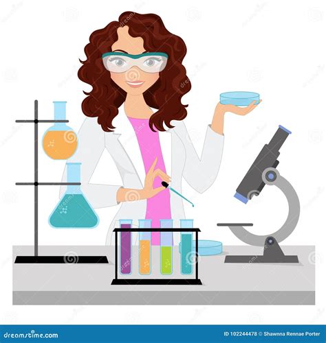 Mulher do cientista ilustração stock Ilustração de projeto