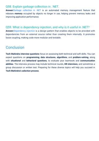 Tech Mahindra Interview Questions By Scholarhat Pdf