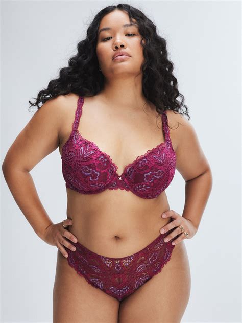 Romantic Corded Lace Metallic Brazilian Panty In Multi And Purple