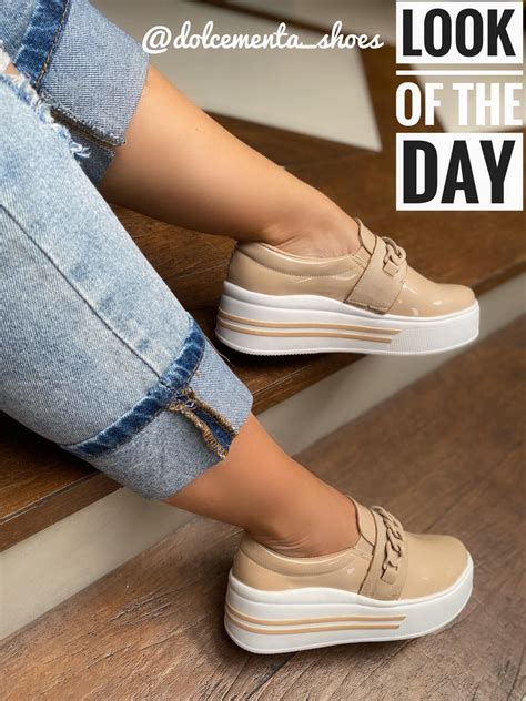 Tenis Flatform Slip On Nude Corrente Dolce And Menta