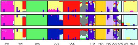 Population Structure Graphs Showing The Assignment Probability For Each