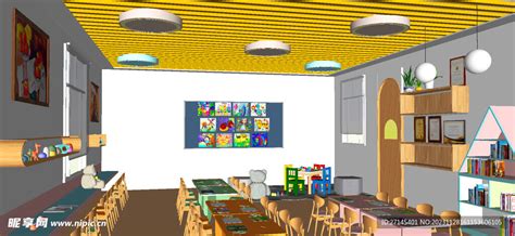 幼儿园教室设计图室内模型3d设计设计图库昵图网