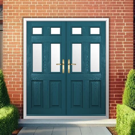Solidor Tenby 4 Composite French Door In Peacock Blue Gfd Homes