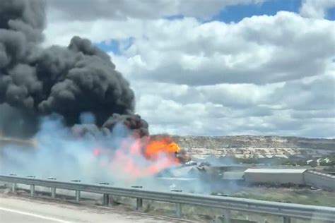 Freight Train Carrying Gasoline Derails Catches Fire Near Usmexico