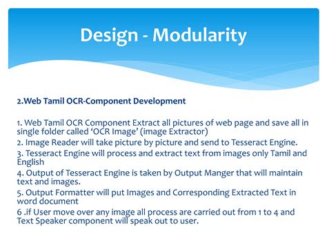 Tamil Ocr Using Tesseract Ocr Engine Pptx Desktop Publishing