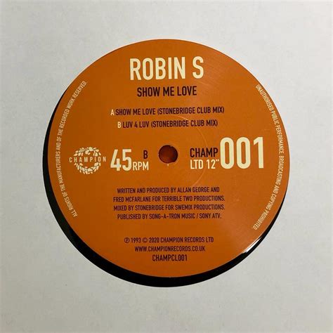 Robin S Show Me Love 12 Maxi Single Vinilo