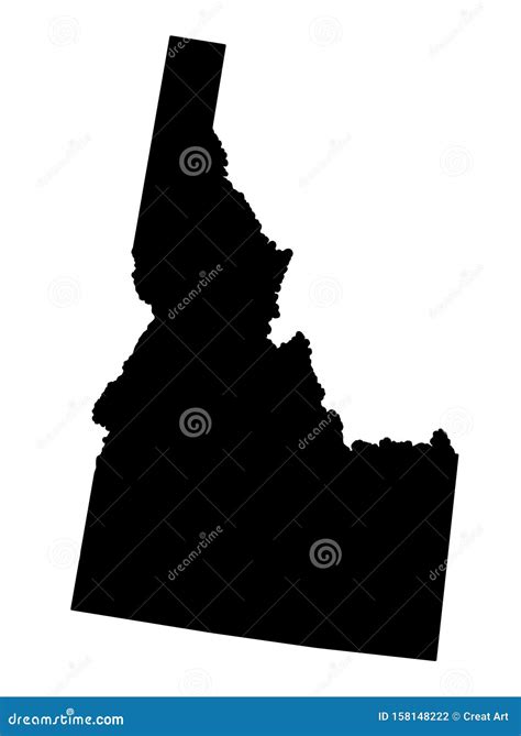 Idaho Map Silhouette Vector Illustartion Stock Vector Illustration Of