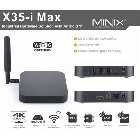 Jual MINIX X35 I MAX 4K UHD Industrial Android Player RAM 4GB ROM 32GB Android Box Paling