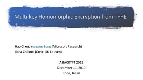 Multikey Homomorphic Encryption From Tfhe Hao Chen Yongsoo