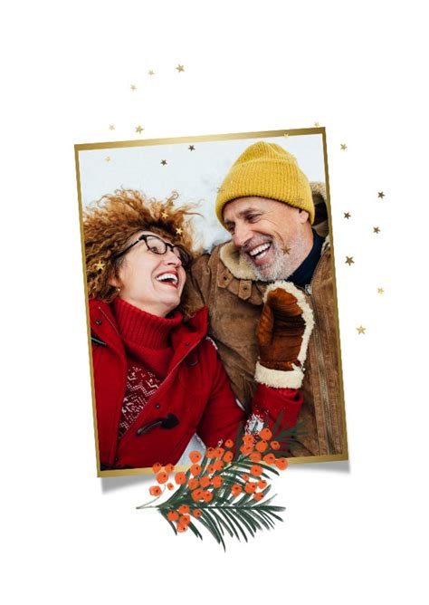 Kerstkaart Stijlvol Dennentakken Foto Stempel Kaartje2go