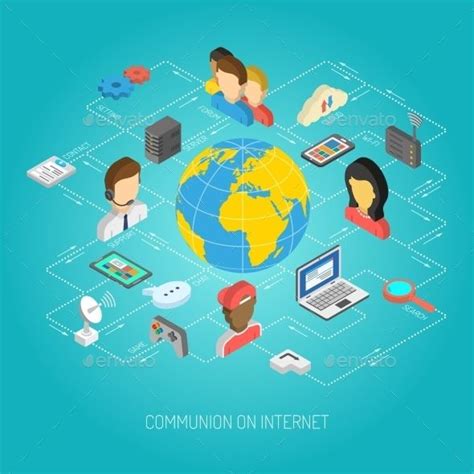 Internet Concept Isometric | Internet connection illustration, Globe vector illustration ...