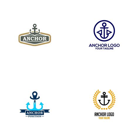 Projeto De Logotipo De âncora Vetor Premium