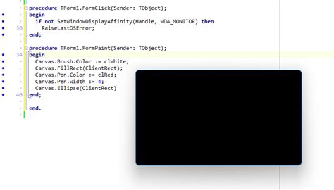 Winapi Problem With Using Setwindowdisplayaffinity In Delphi Stack