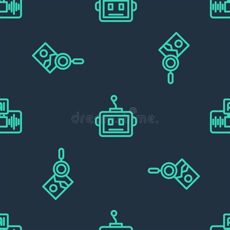 Set Line Artificial Intelligence Robot Photo Retouching And Ai On