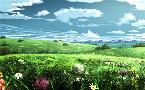 Anime Grass Field Wallpapers Wallpaper Cave