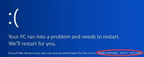 Unmountable Boot Volume Windows Blue Screen Error Solved Driver Easy