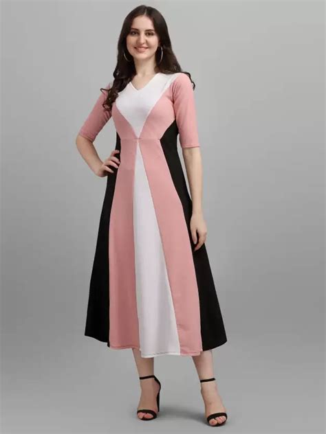 Elegant Empire Waist Maxi Dress Colorblock Shop Now