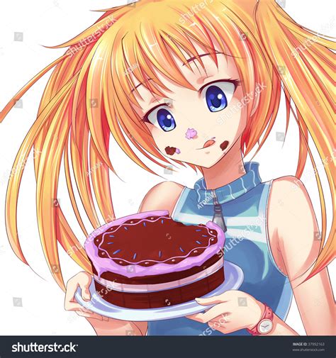 Anime Eating Cake
