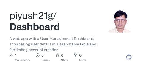 GitHub Piyush21g Dashboard A Web App With A User Management