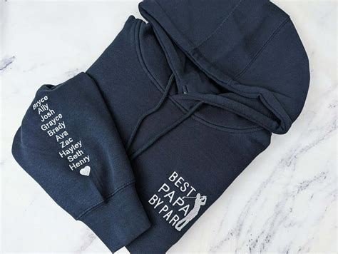 Custom Embroidered Hoodie Grandpa Best Papa By Par Luvint