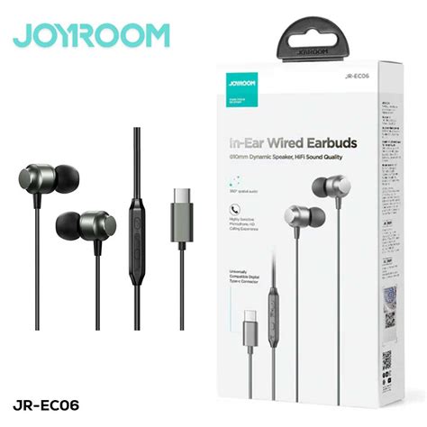 Joyroom Ec06 Type C Series In Ear Metal Wired Earbuds Black Mobile