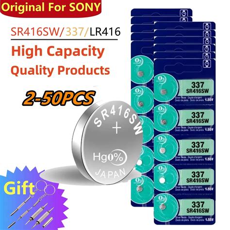 2-50pcs-Original-For-SONY-337-SR416SW-AG6-LR416-337A-Silver-Oxide ...