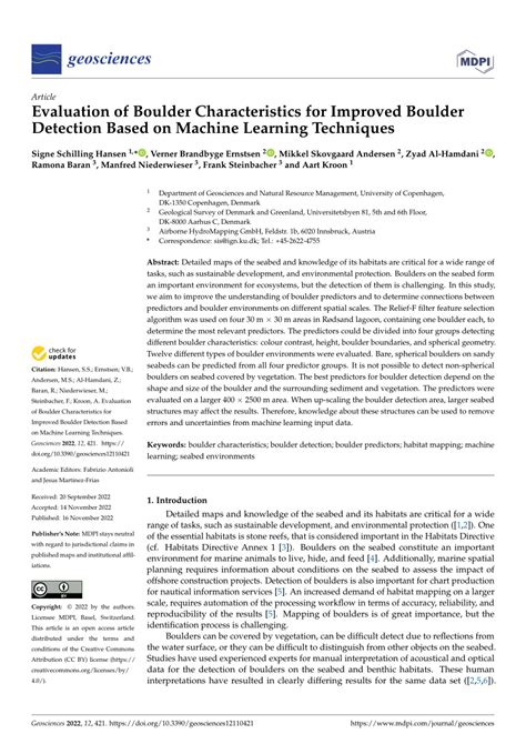 Pdf Evaluation Of Boulder Characteristics For Improved Boulder Detection Based On Machine
