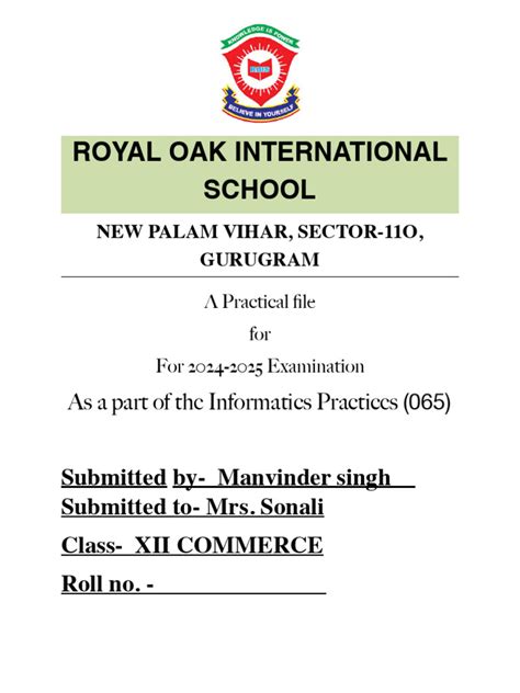Ip Practical File Class 12 Boards 1 Pdf Data Management