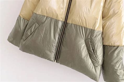 Новинка женская зимняя куртка с длинным рукавом парка с капюшоном Zora Лоскутная