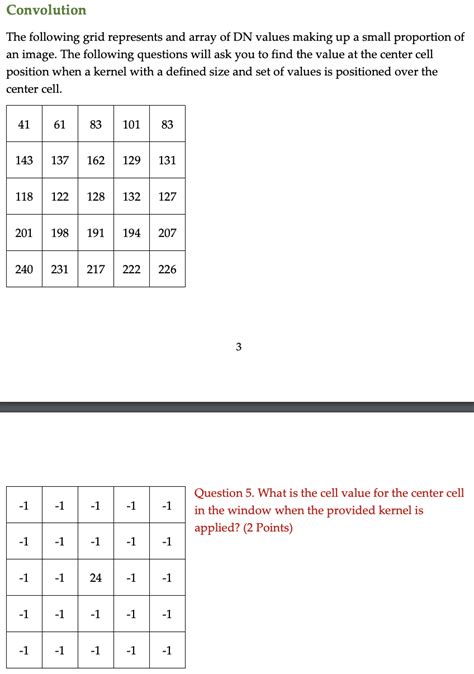 Solved Convolution The Following Grid Represents And Array Chegg