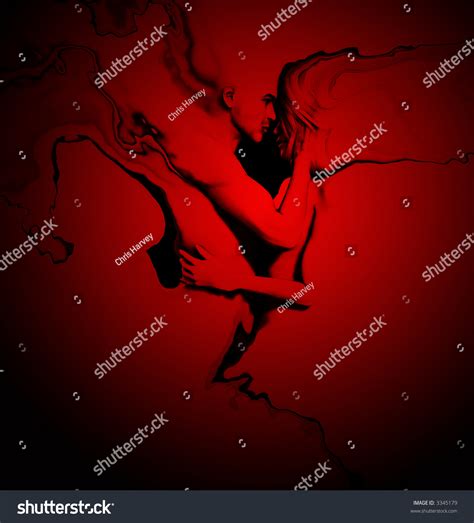 A Abstract Image Of A Male And Female In A Passionate Embrace Stock