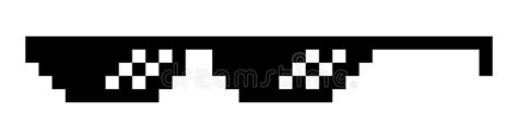 Pixel Glasses Side View Simple Flat Pixel Art Shades Cool Thug Life Meme Glasses Vector Icon