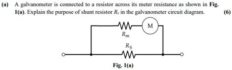 Solved A Galvanometer Is Connected To A Resistor Across Its Meter Resistance As Shown In Fig 1