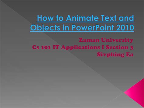 Ppt How To Animate Text And Objects To The Powerpoint Powerpoint