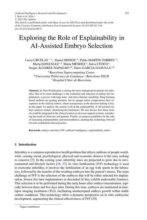 PDF Exploring The Role Of Explainability In AI Assisted Embryo Selection