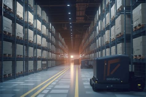 Premium AI Image Automated Warehouse Management AIControlled Robotics
