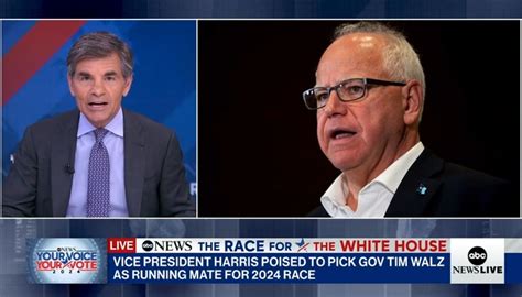 Abc Cheers Kamala Picking ‘folksy ‘moderate ‘plainspoken Tim Walz
