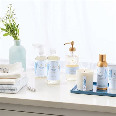 Thymes Washed Linen Boxed Candle Official Stockist