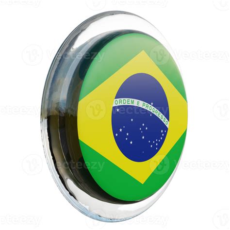 Brazil Left View 3d Textured Glossy Circle Flag 10869425 Png