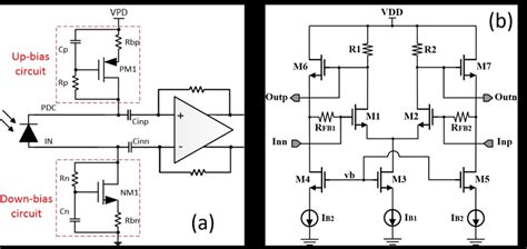 Schematic Of The Photodiode Bias Circuit A And The Transimpedance